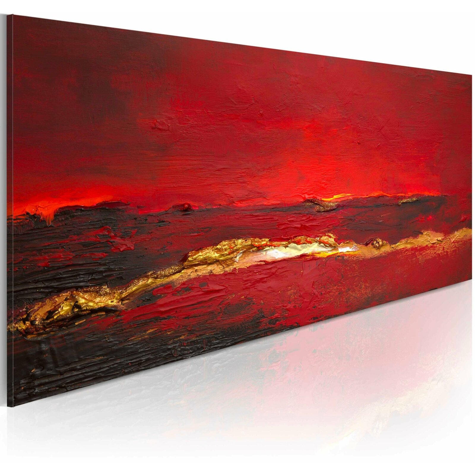 Tableau Rougeoyant Horizon Sculptural par Artgeist